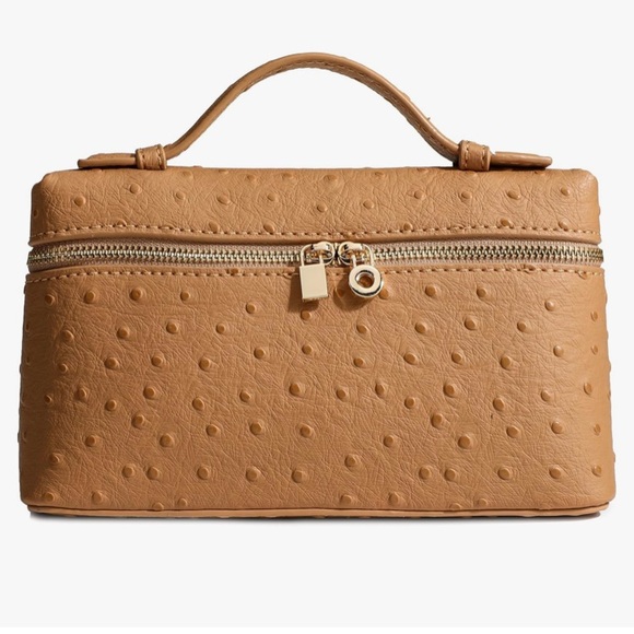 Private Label | Bags | Extra Pocket Mini Pouch In Ostrich Brown With ...